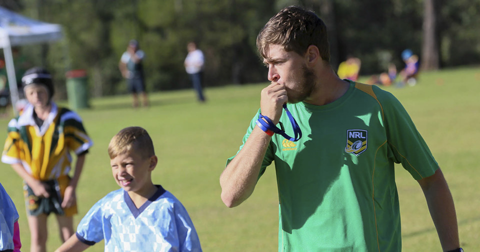 Patrick Muscat refereeing as part of his traineeship with the NRL ...