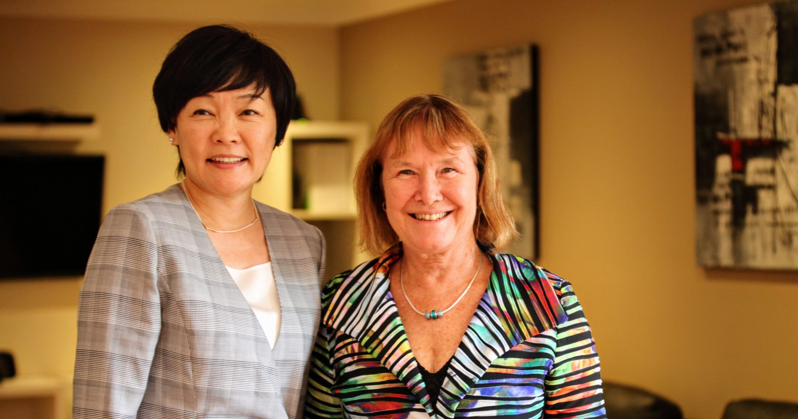 Mrs Abe standing next to Kerry Stubbs the CEO of Northcott - Northcott